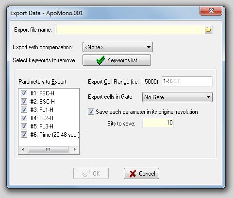 从单个文件导出FCS文件数据